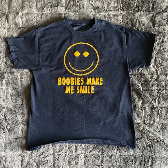 Spencer's | Shirts | Spencers Tshirt Boobies Make Me Smile | Poshmark